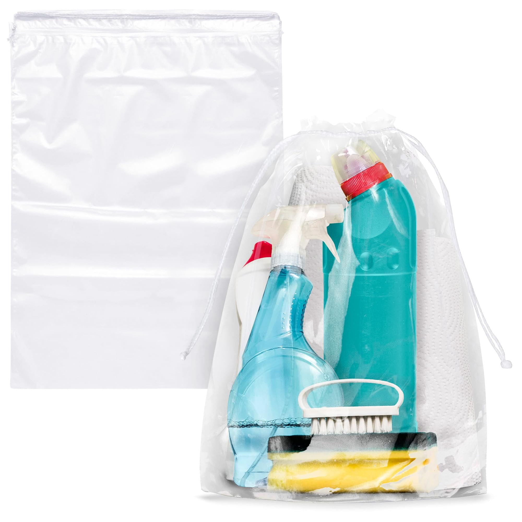 Clear Drawstring Bag, 10 x 14 Inches. Pack of 1000 Clear Plastic ...