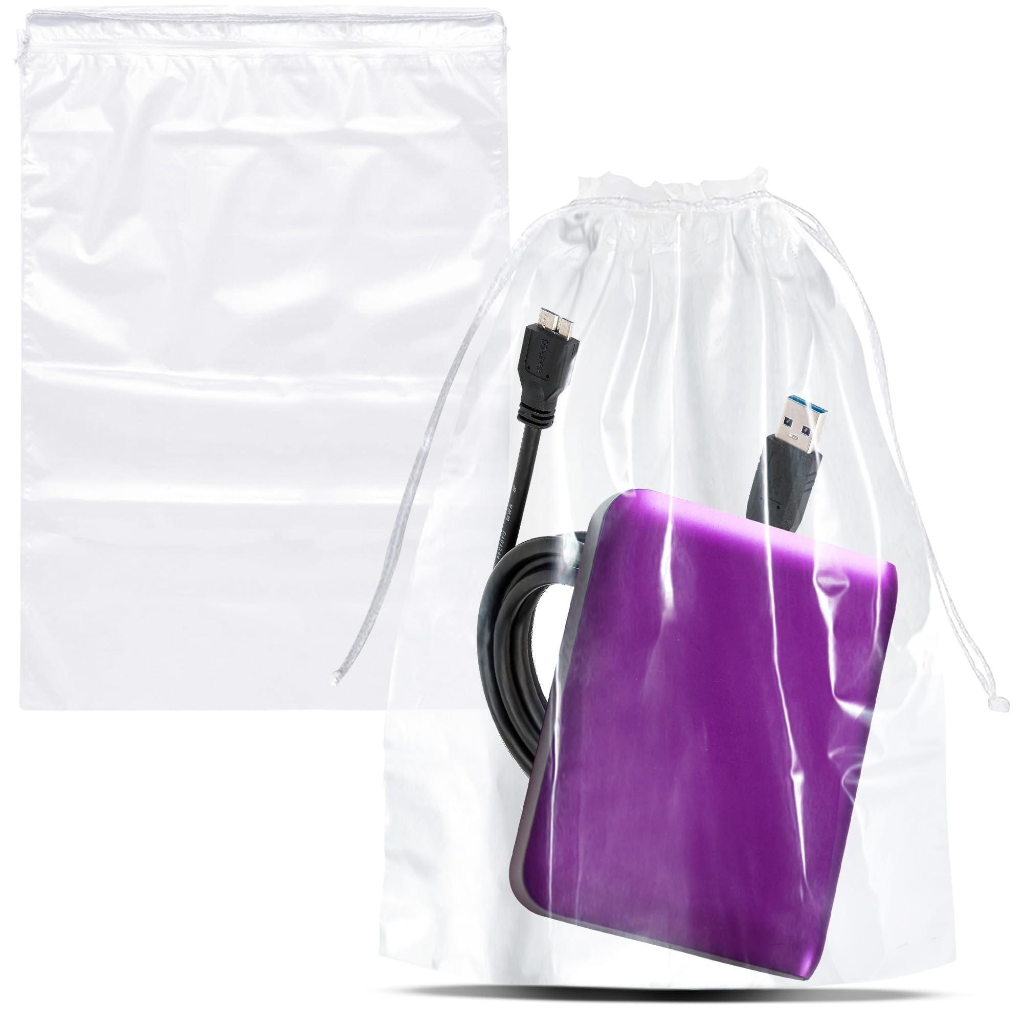 Clear Drawstring Bag, 5 x 8 Inches. Pack of 1000 Clear Plastic ...