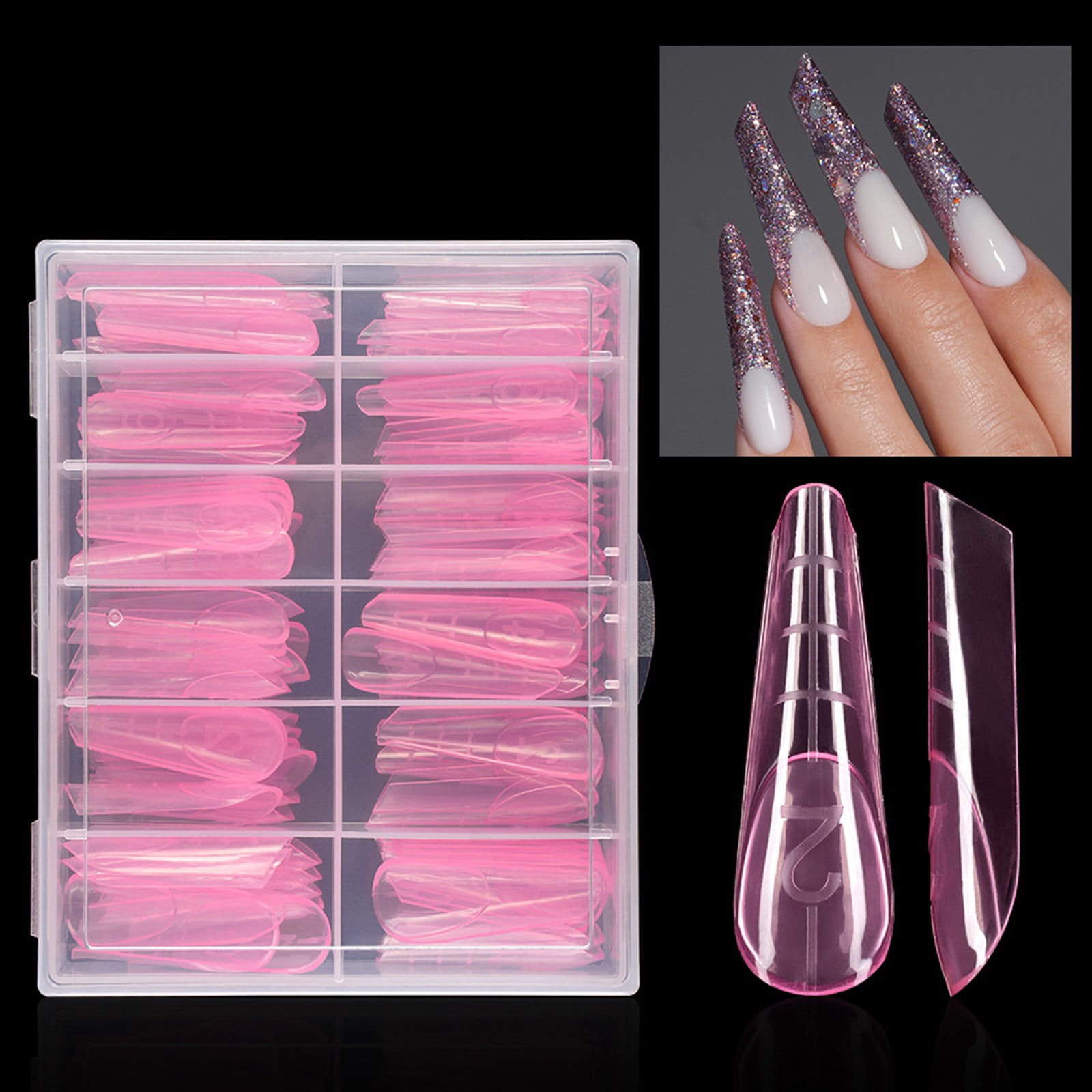 Clear Duals Form Acrylic Nails Systems UVS Gel Nails Mold Full Covers ...