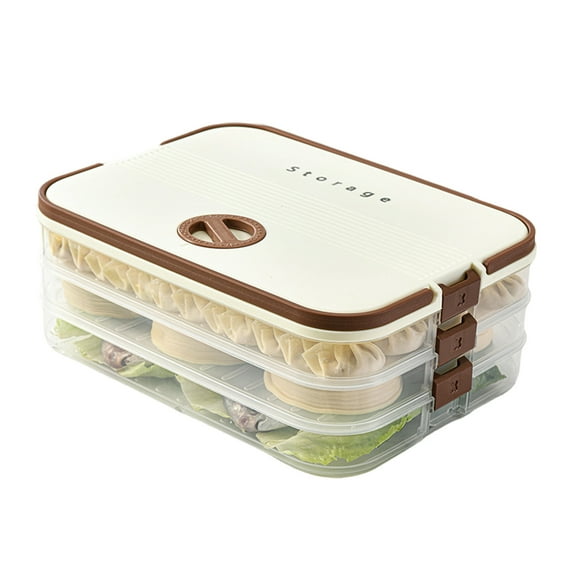 Clear Dumpling and Wonton Storage Box Stackable Freezer Container With ...
