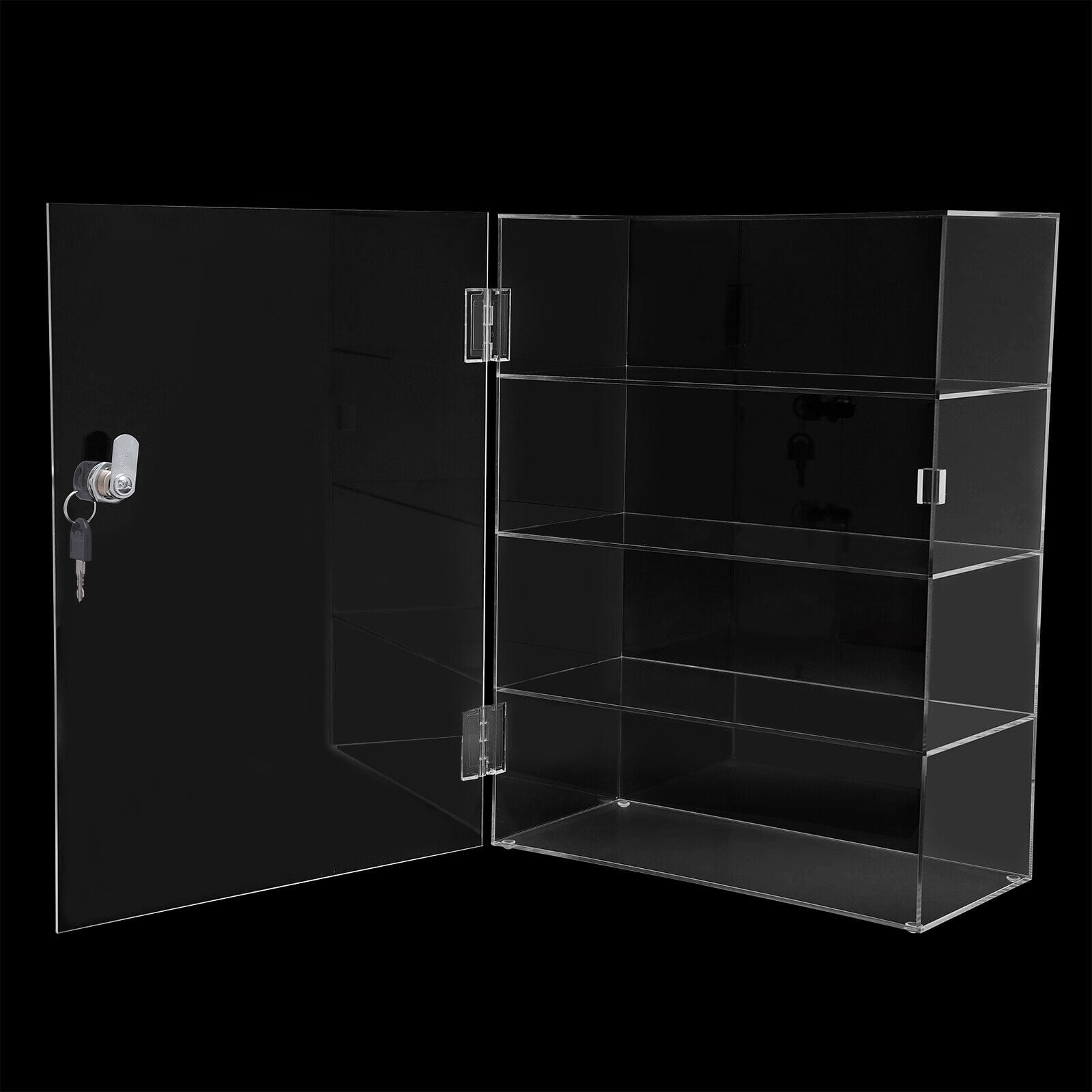 Clear Dustproof Acrylic Display Case Countertop Box Shelves Showcase W ...