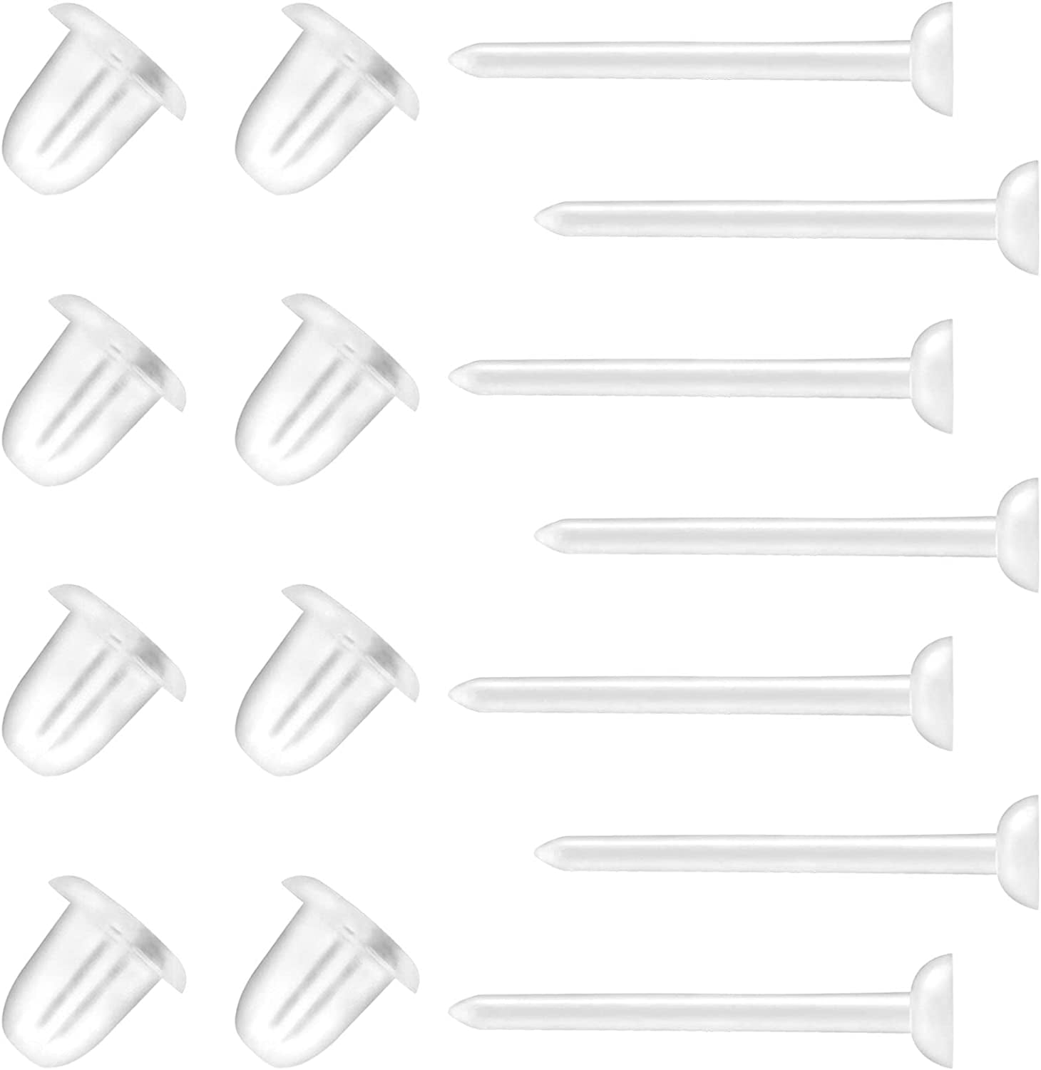 Clear Earrings For Sports, 400Pcs 18g Plastic Earrings For Sensitive ...