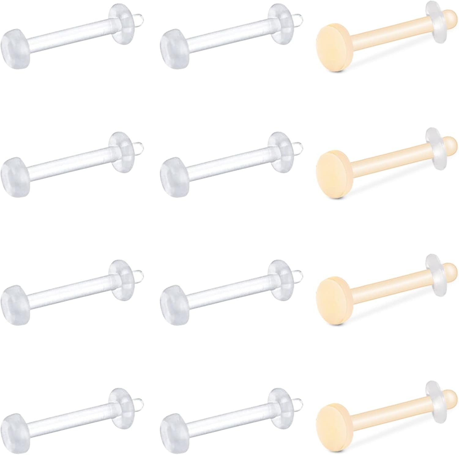 Clear Earrings for Sports Work Surgery Mix Set Plastic Clear Piercing ...