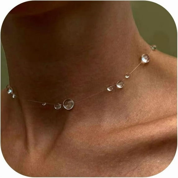 Clear Earrings Teardrop Dew Drop Necklace Earrings Set Water Drop ...