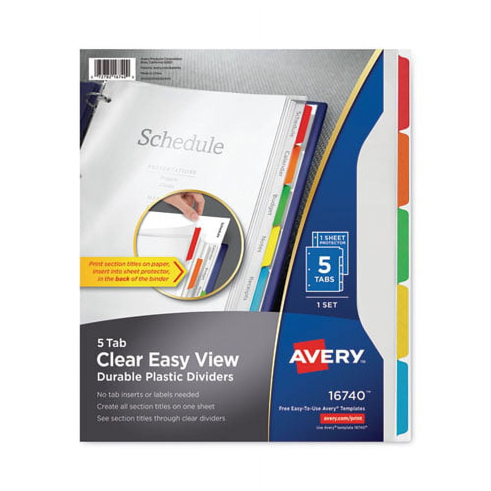 Clear Easy View Plastic Dividers With Multicolored Tabs And Sheet ...