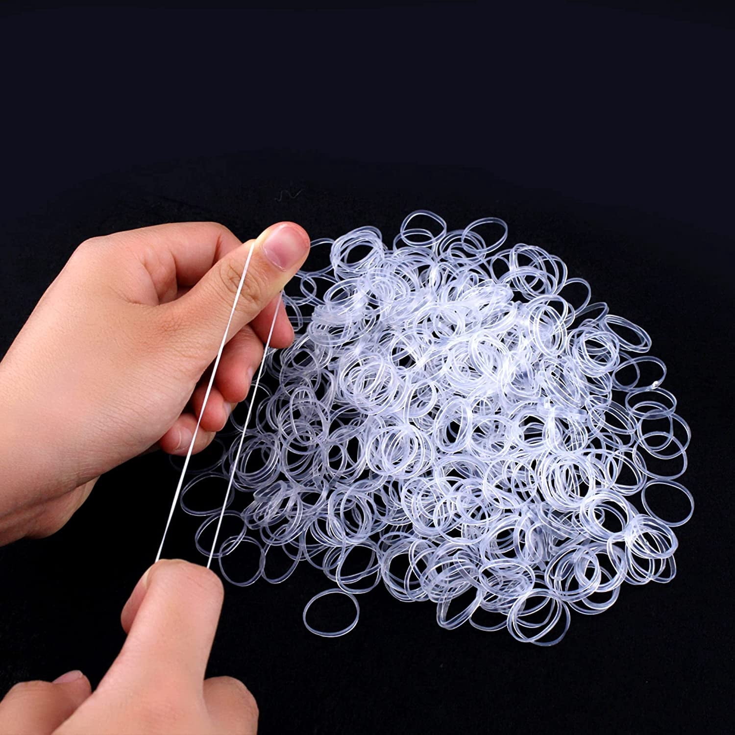 Clear Elastic Hair Bands, 1500x Mini Hair Rubber Bands for girls, Soft ...