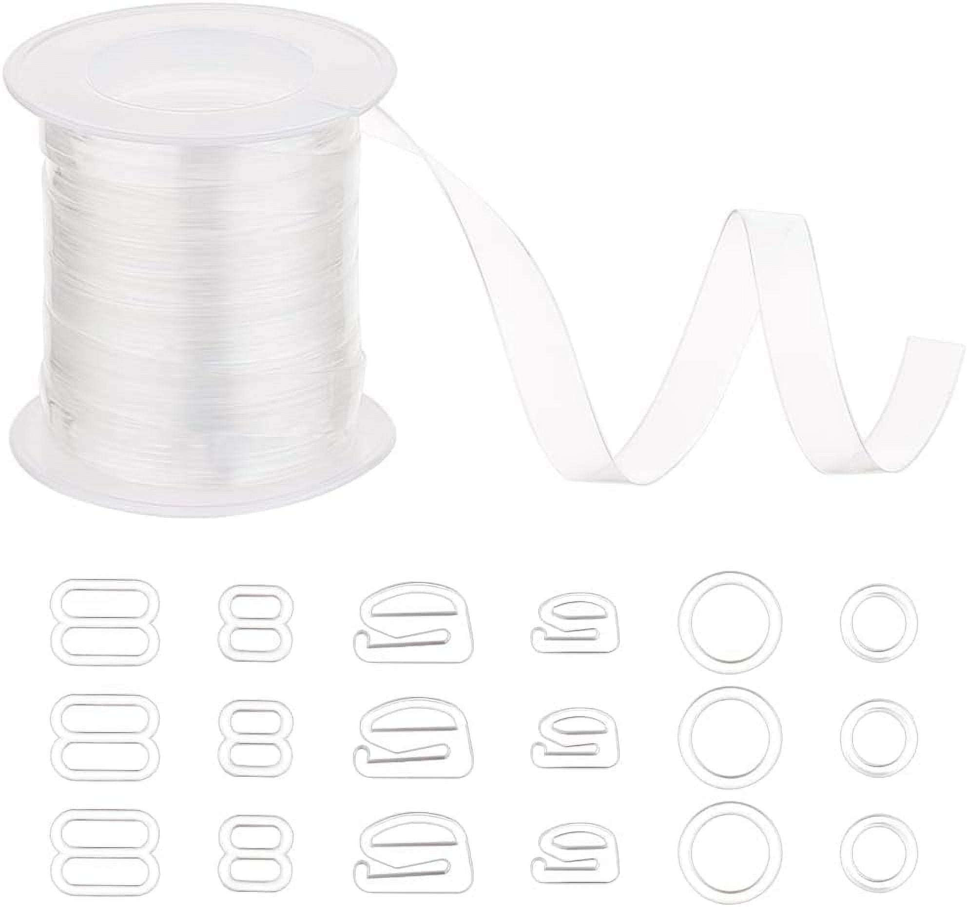 Clear Elastic Strap with Buckles 10.9 Yards Transparent Elastic Band ...