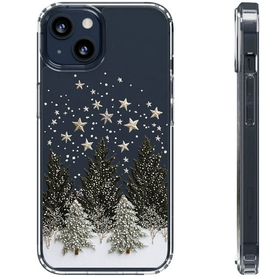 Clear Embroidered Look Winter Wonderland Transparent Phone Case with a ...
