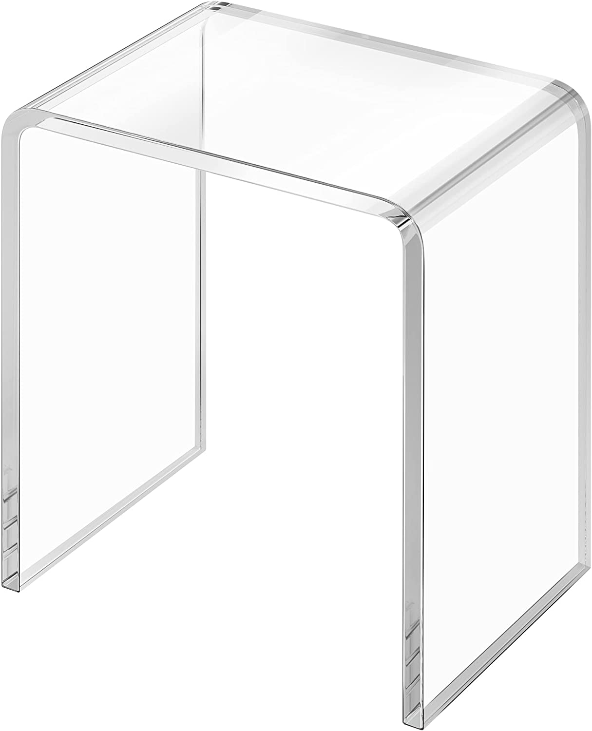 Clear End Table with Rounded Edges | Perfect Waterfall Side or End ...