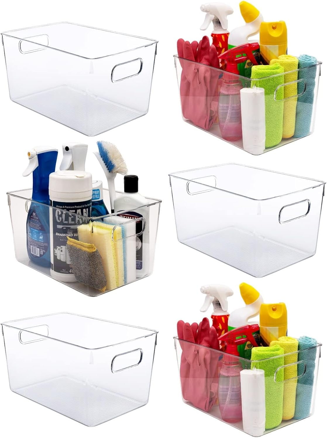 Clear Extra Large Plastic Storage Bins for Pantry Organizers and ...