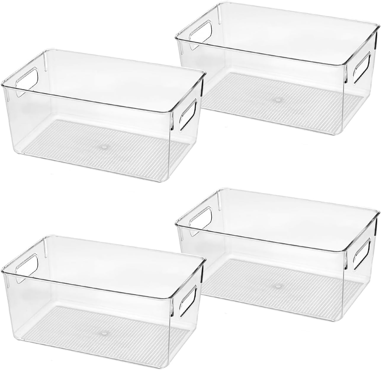Clear Extra Large Plastic Storage Bins for Pantry Organizers and ...