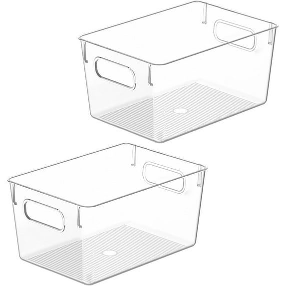 Clear Extra Large Plastic Storage Bins for Pantry Organizers and ...