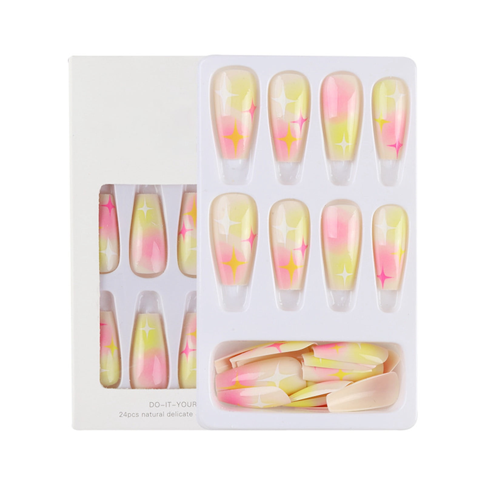Clear Extra Long on Nails False Nails Lot Coffin False Nails with ...