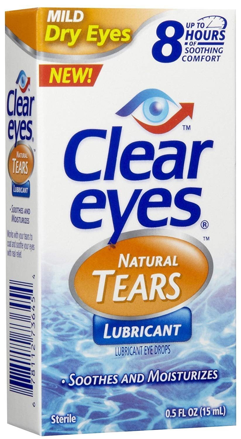 Clear Eyes Natural Tears Eye Drops for Mild Dry Eyes, Soothing ...