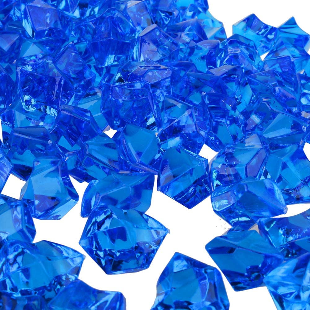 Clear Fake Ice Rocks – 550 Pcs Large Royal Blue Acrylic Gems Crushed ...