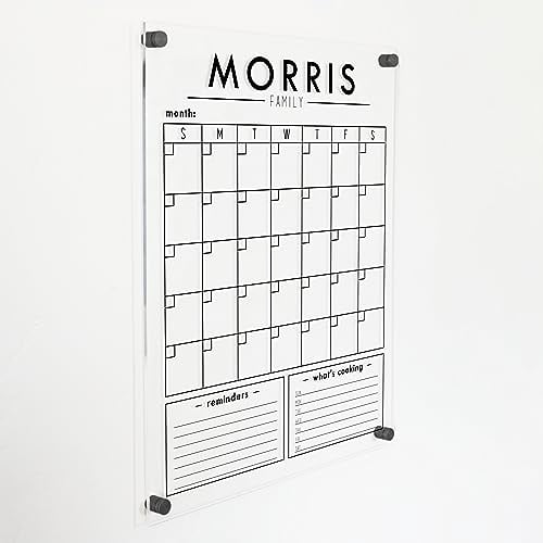 Clear Family Calendar with Personalized Family Name and Bottom Sections ...