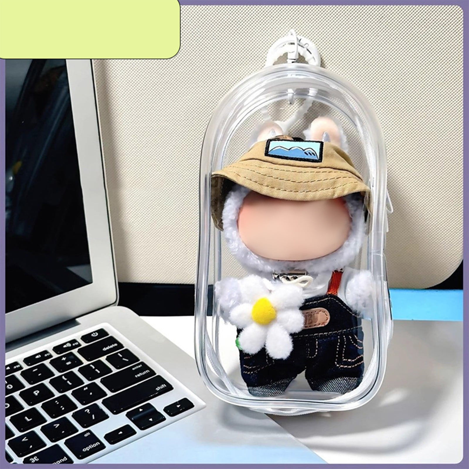 Clear Figure Display Bag with Keychain Blind, Clear Pouch Keychain Mini Doll Pouch Carrying Case ...