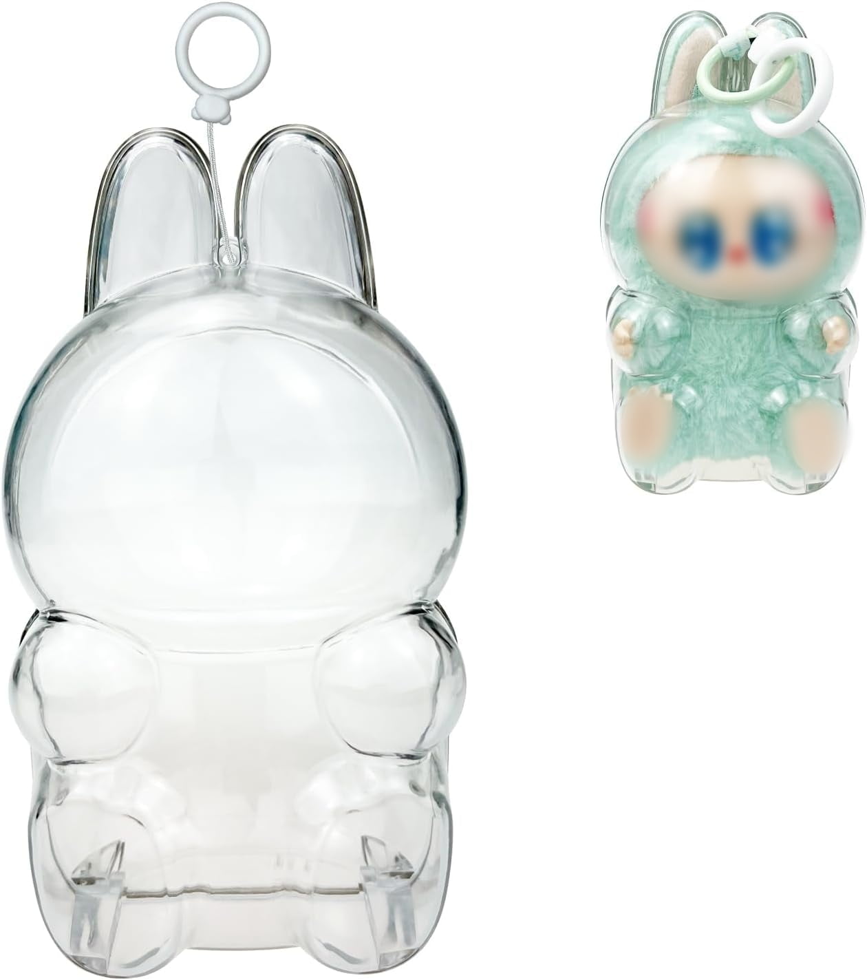 Clear Figure Display Bag with Keychain, Plastic Protective Cover for ...