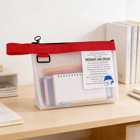 Clear File Bag with Handle, Heavy Duty Zippered Document Pouch ...