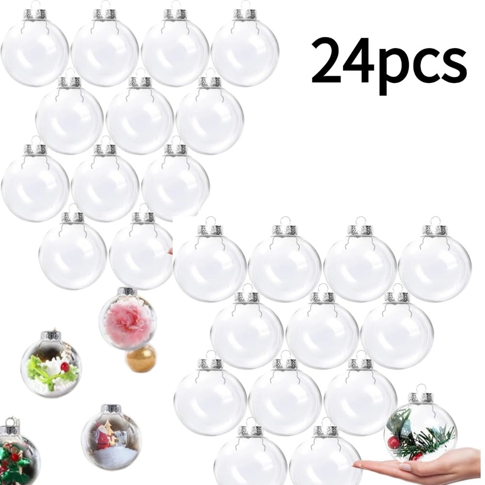 Clear Fillable Balls Ornament,DIY Clear Plastic Ornaments Balls for ...
