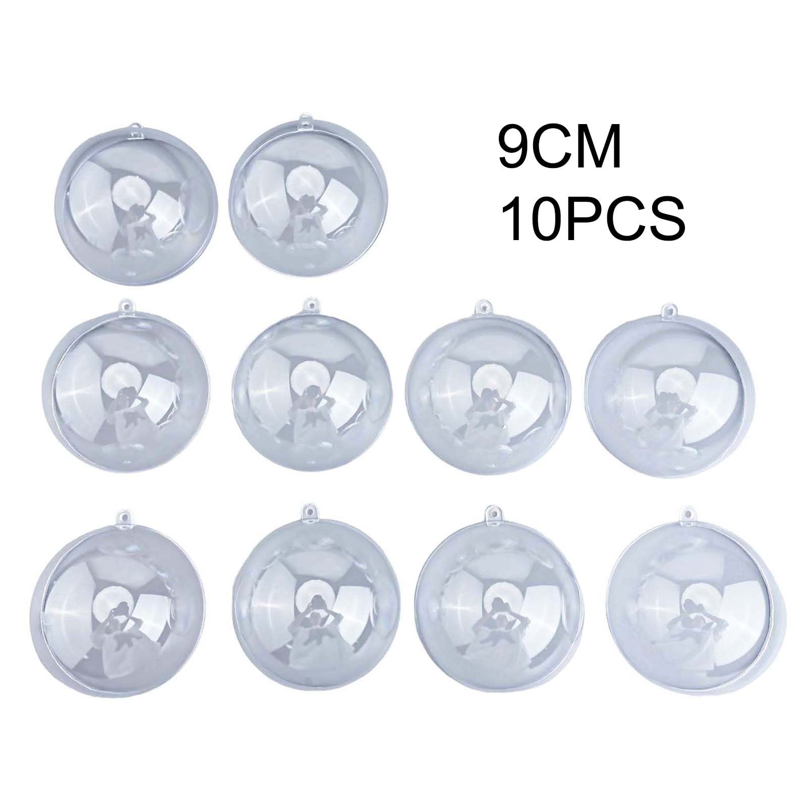 Clear Fillable Baubles for DIY Christmas Decorations, 10pcs Plastic ...