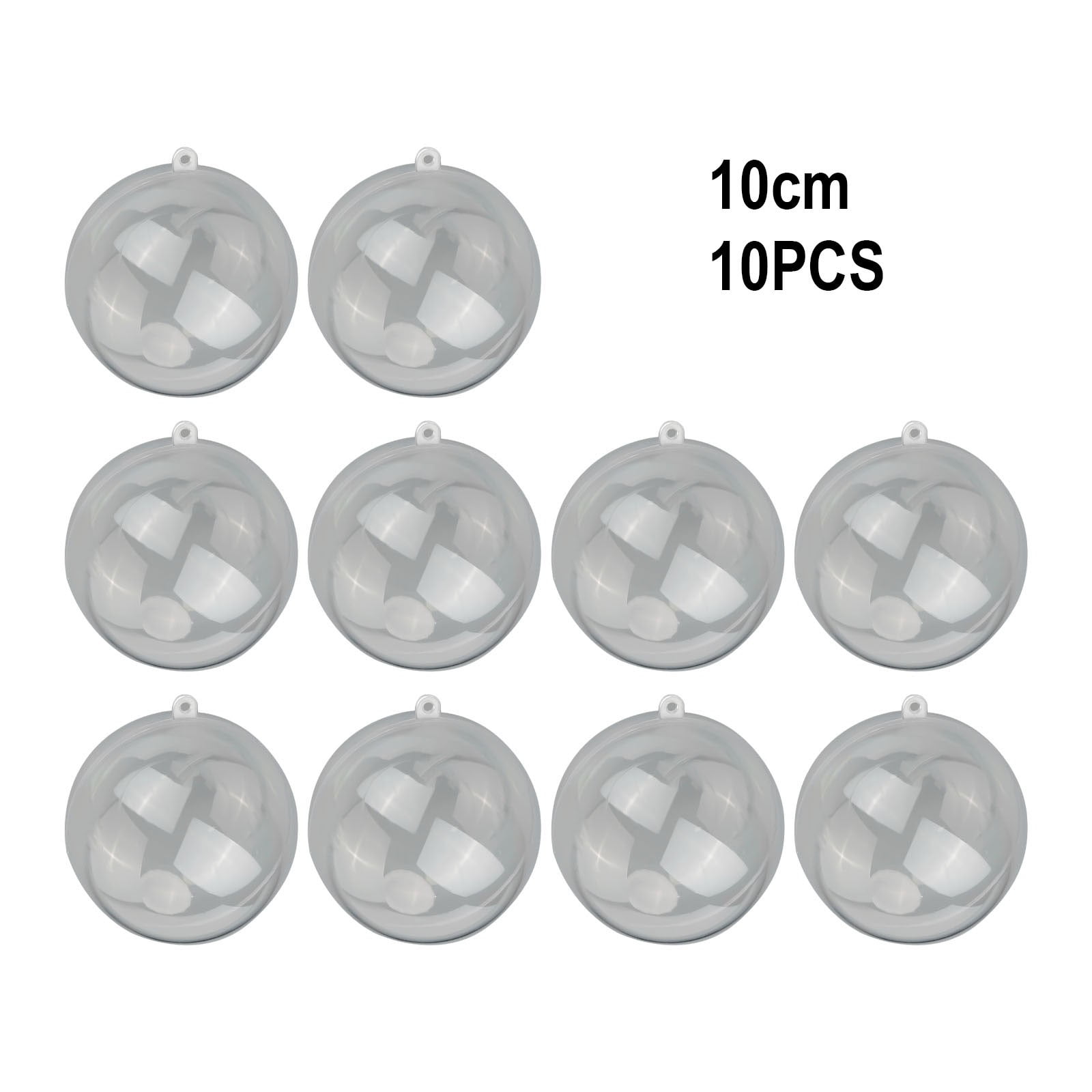 Clear Fillable Baubles for DIY Christmas Decorations, 10pcs Plastic ...