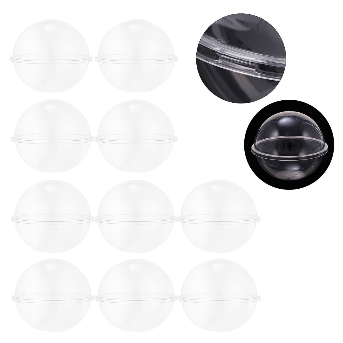 10pcs Transparent Plastic Cake Container Ball Shape Portable Mousse ...