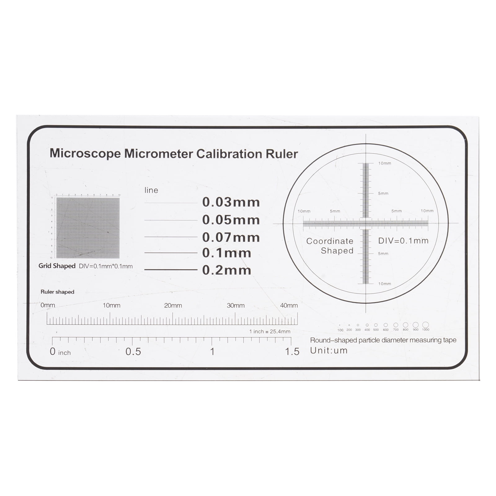 Clear Film Calibration Tool for Microscopes 0.1mm Calibration Ruler ...