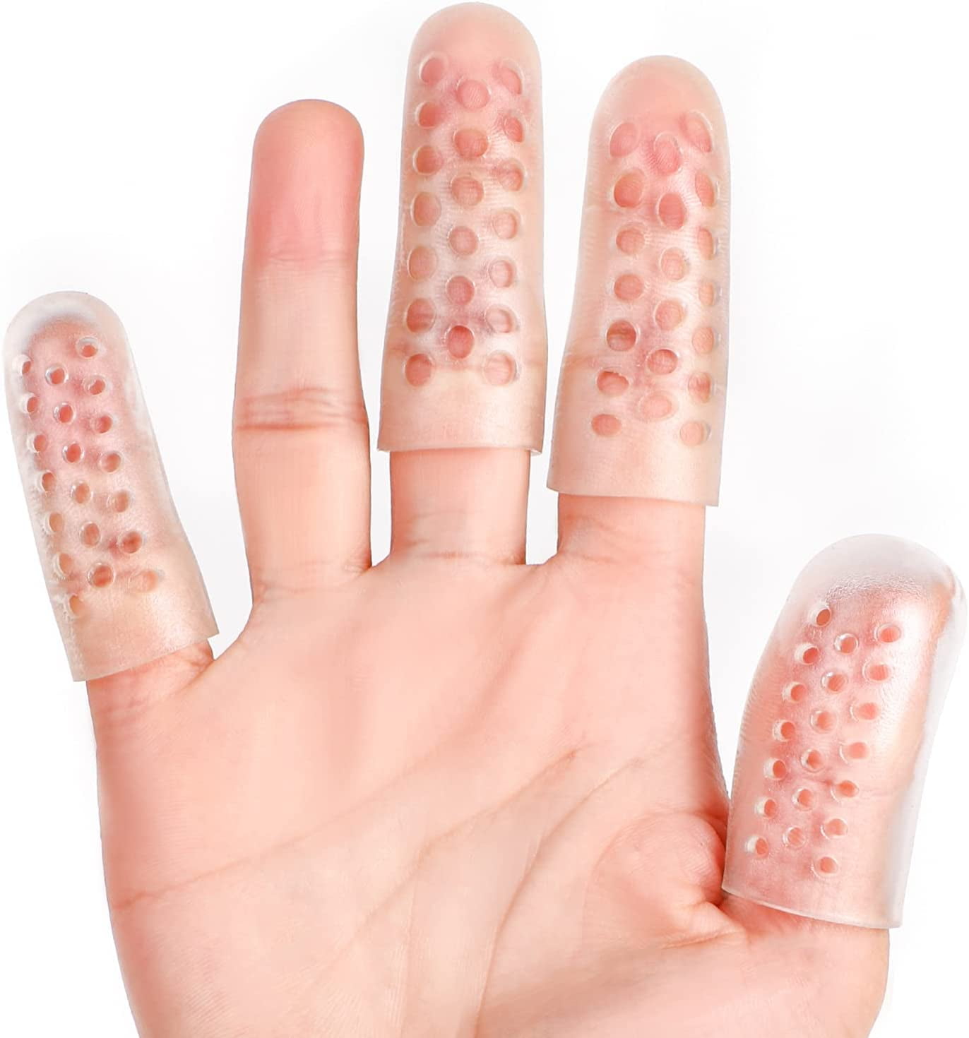 Clear Finger Cots with Air Holes, 8PCS Silicone Finger Protectors ...
