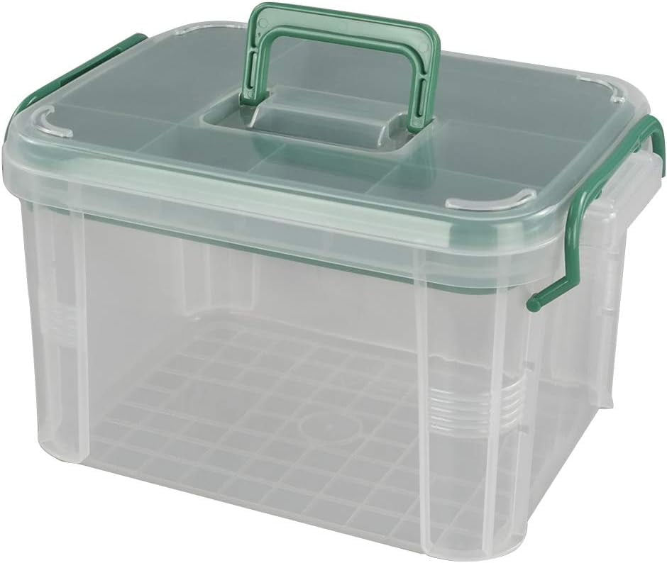 Clear First Aid Box Organizer with Compartments, Plastic Family Medical ...