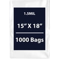 Clear Flat Poly Bags, 1.5Mil 15" X 18" & 1000 Bags | Low-Density ...