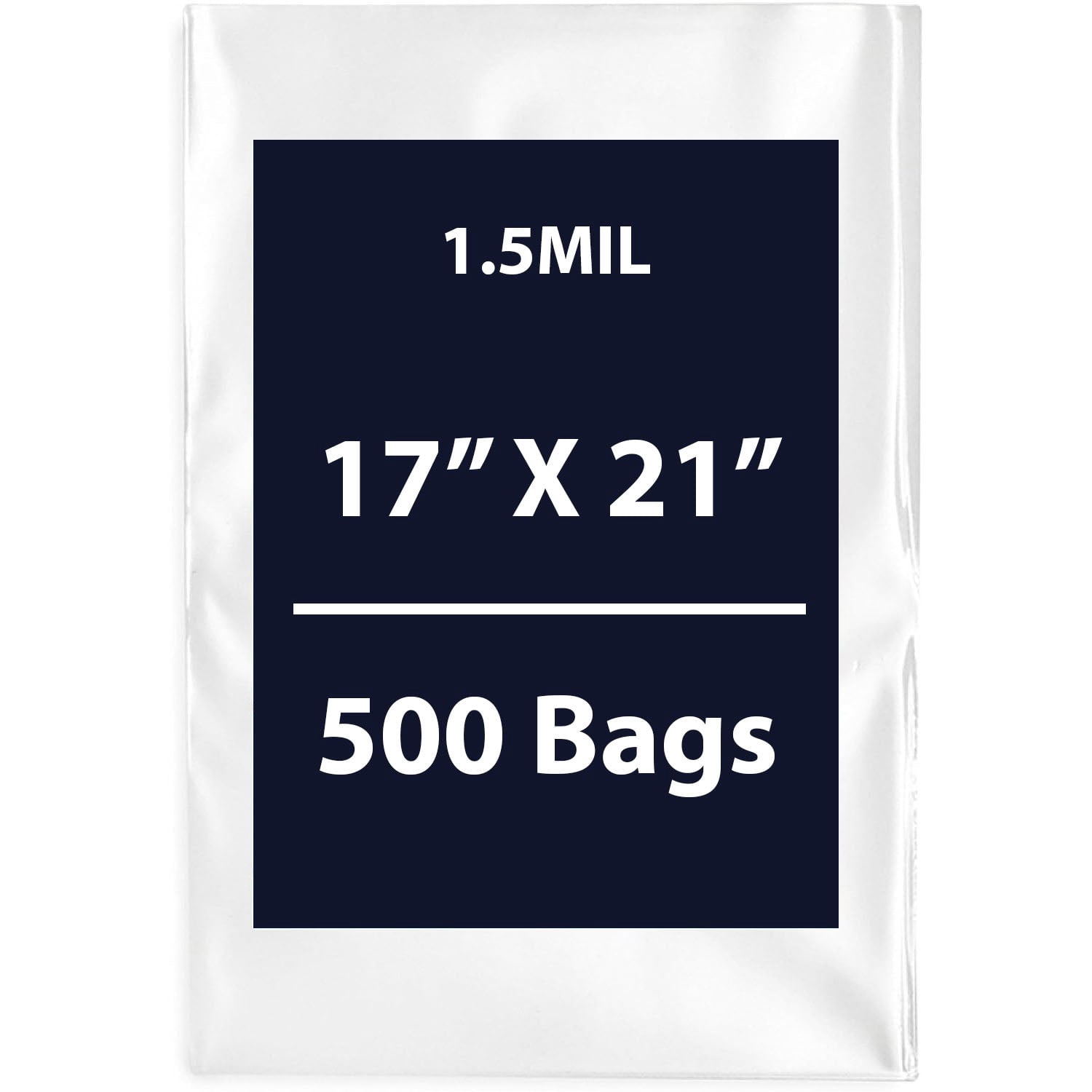 Clear Flat Poly Bags, 1.5Mil 17" X 21" & 500 Bags | Low-Density ...