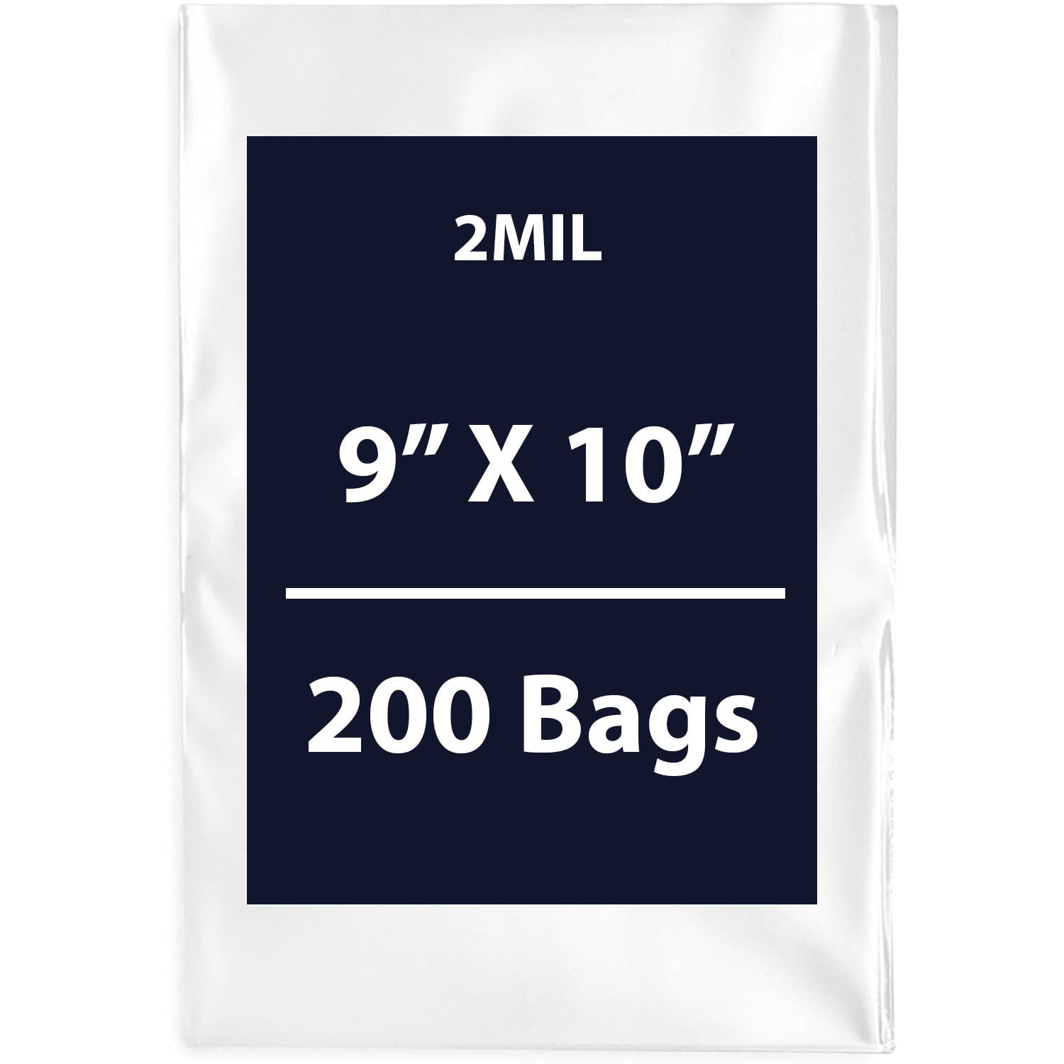 Clear Flat Poly Bags, 2Mil 9" X 10" & 200 Bags | Low-Density ...