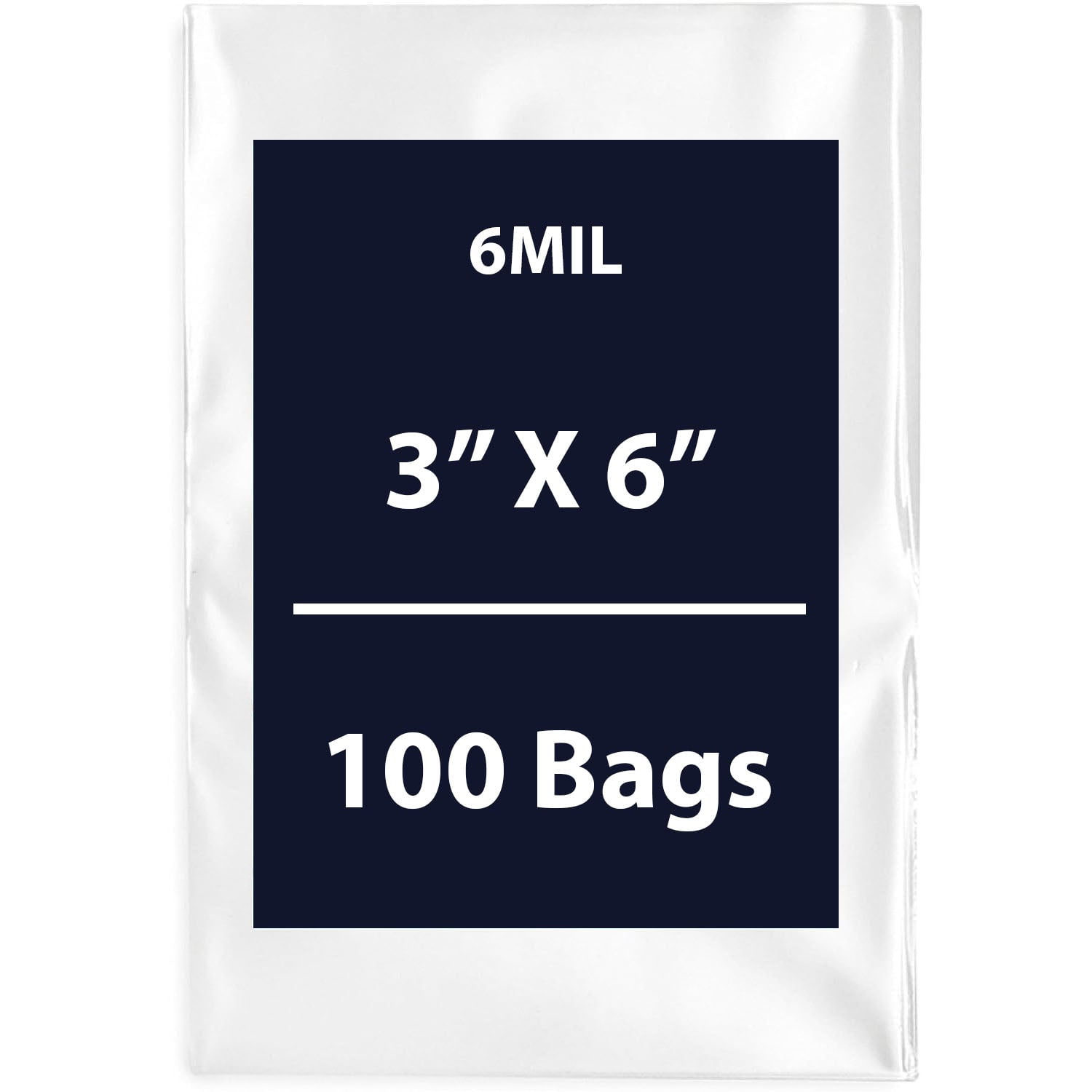 Clear Flat Poly Bags, 6Mil 3" X 6" & 100 Bags | Low-Density ...