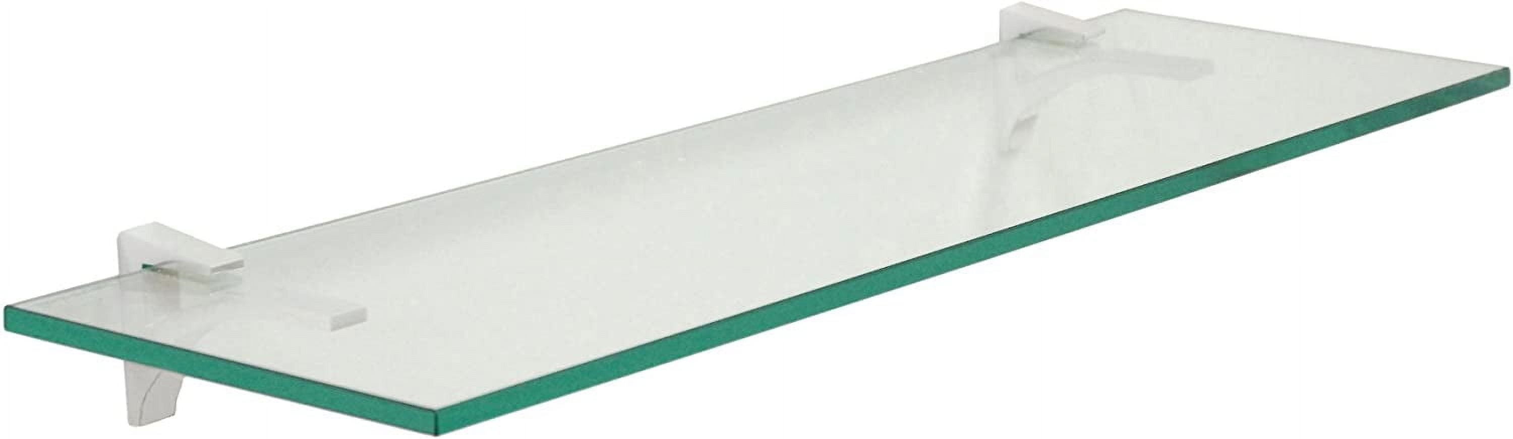 Clear Floating Glass Shelf 12" X 24" in Chrome - Walmart.com