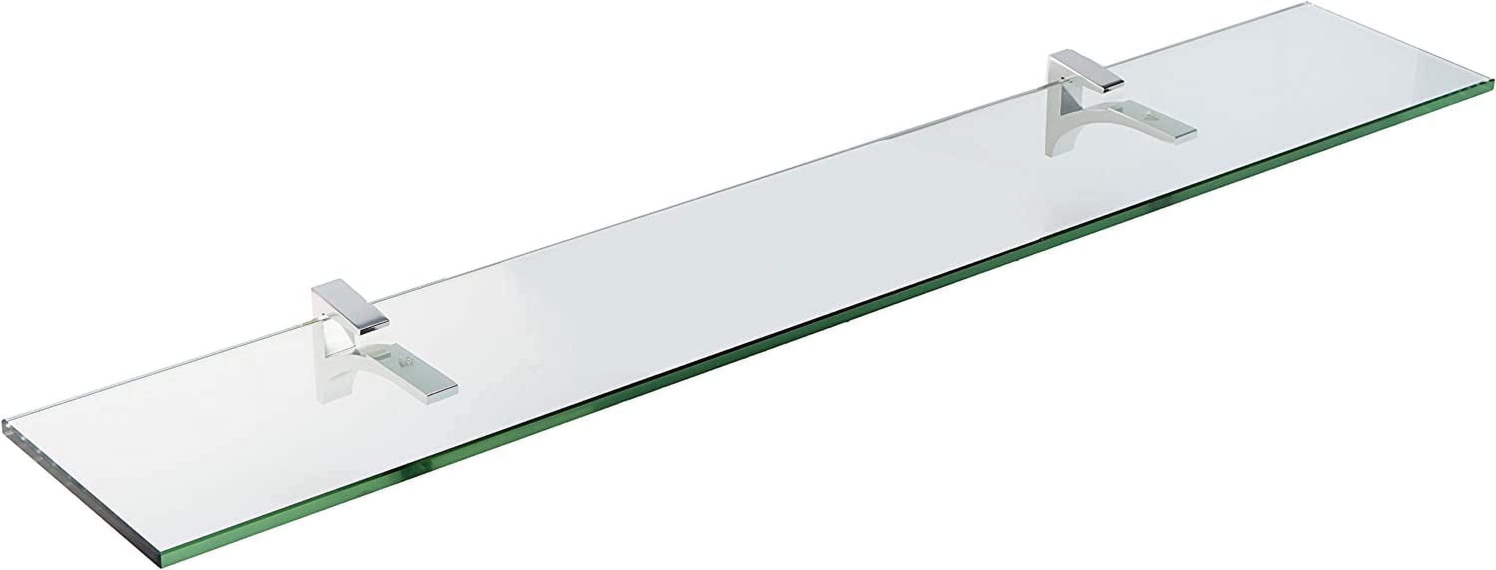 Clear Floating Glass Shelf 8" X 42" in Chrome - Walmart.com