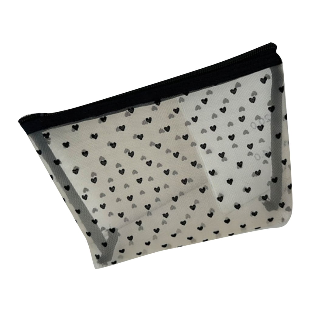 Clear Flocking Meshes Storage Pouches Spacious Makeup Bag Travel ...