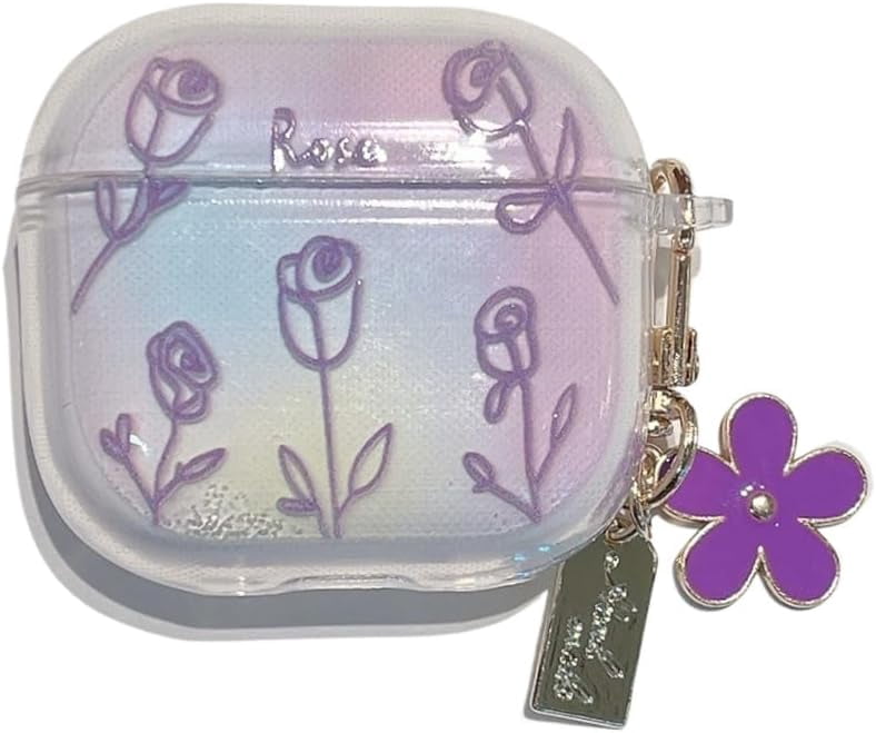 Clear Floral Case for Airpods 4th Generation,Butterfly Soft Earbuds ...