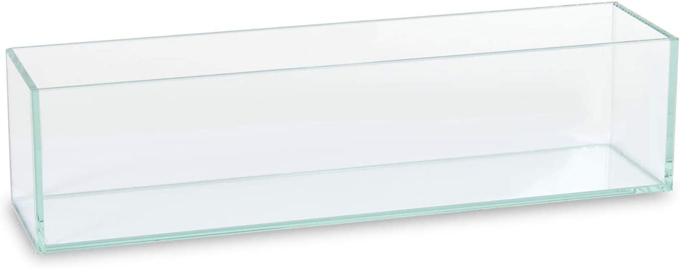 Clear Floral Glass Rectangular Planter 4" H x 4" W x 20" L - Rectangle ...