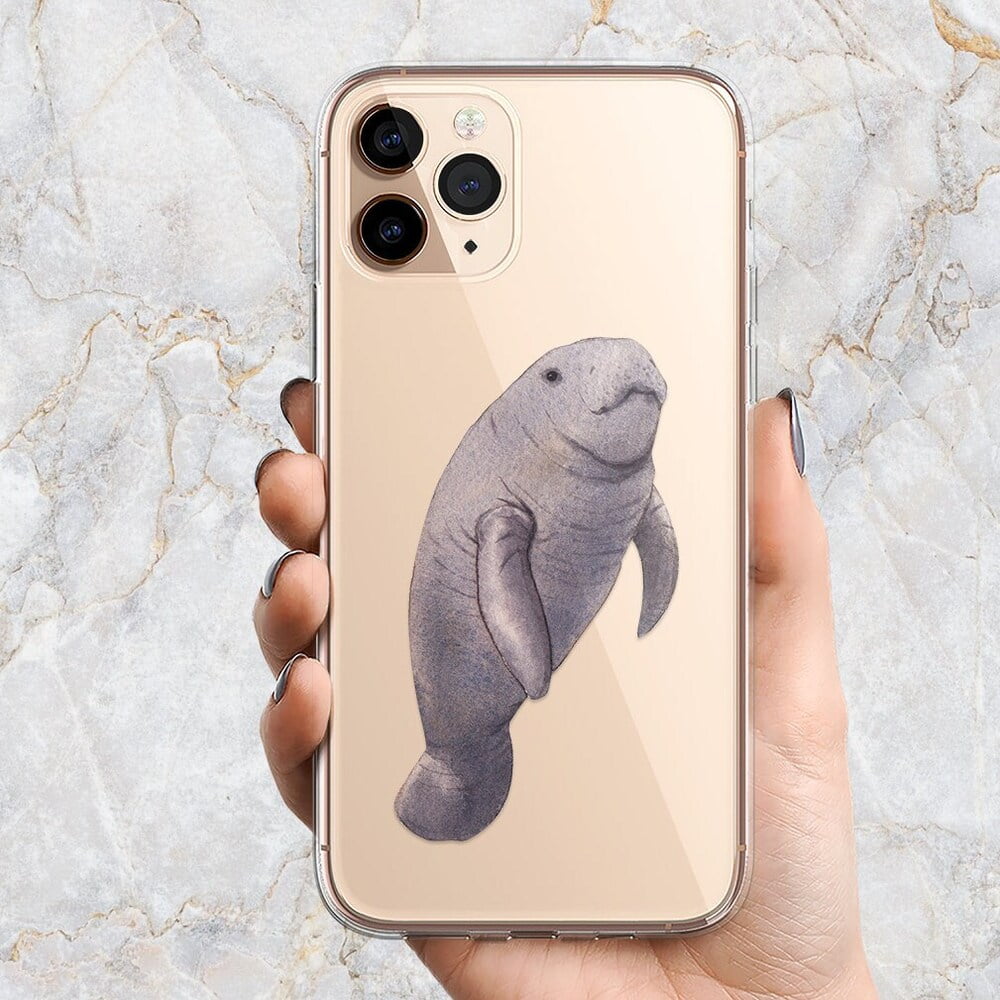 Clear Florida Manatee Sea Cow Themed Phone Case with iPhone 17 to 11 ...