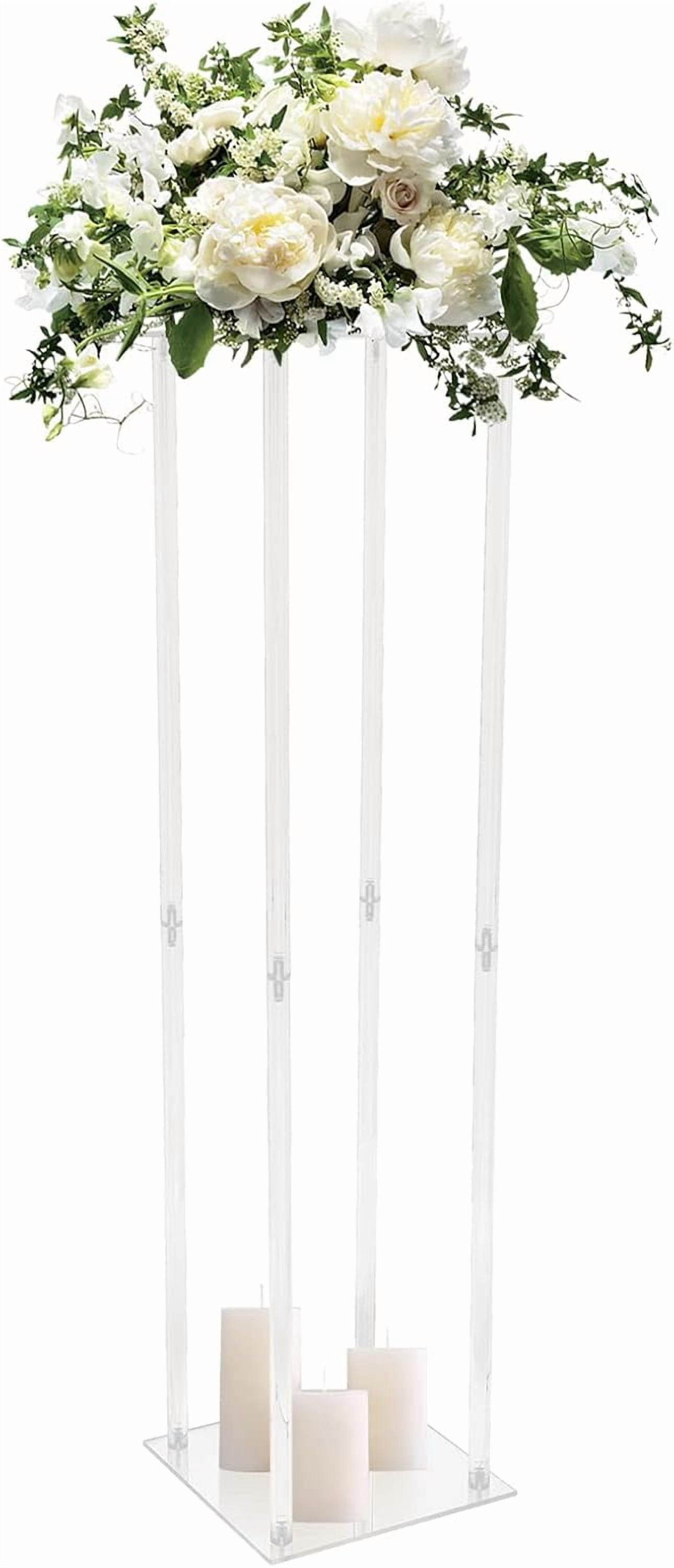Clear Flower Stand Acrylic Vase Column Stand 40'' Tall Centerpiece ...