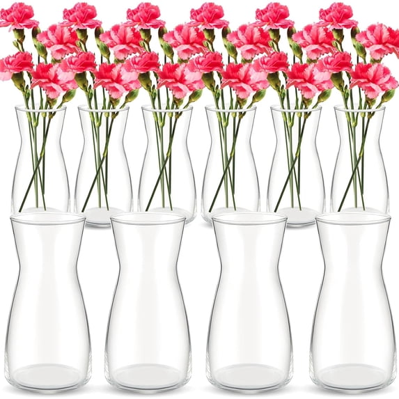 Clear Flower Vase Wide Mouth Crystal Glass Boho Decorative for ...