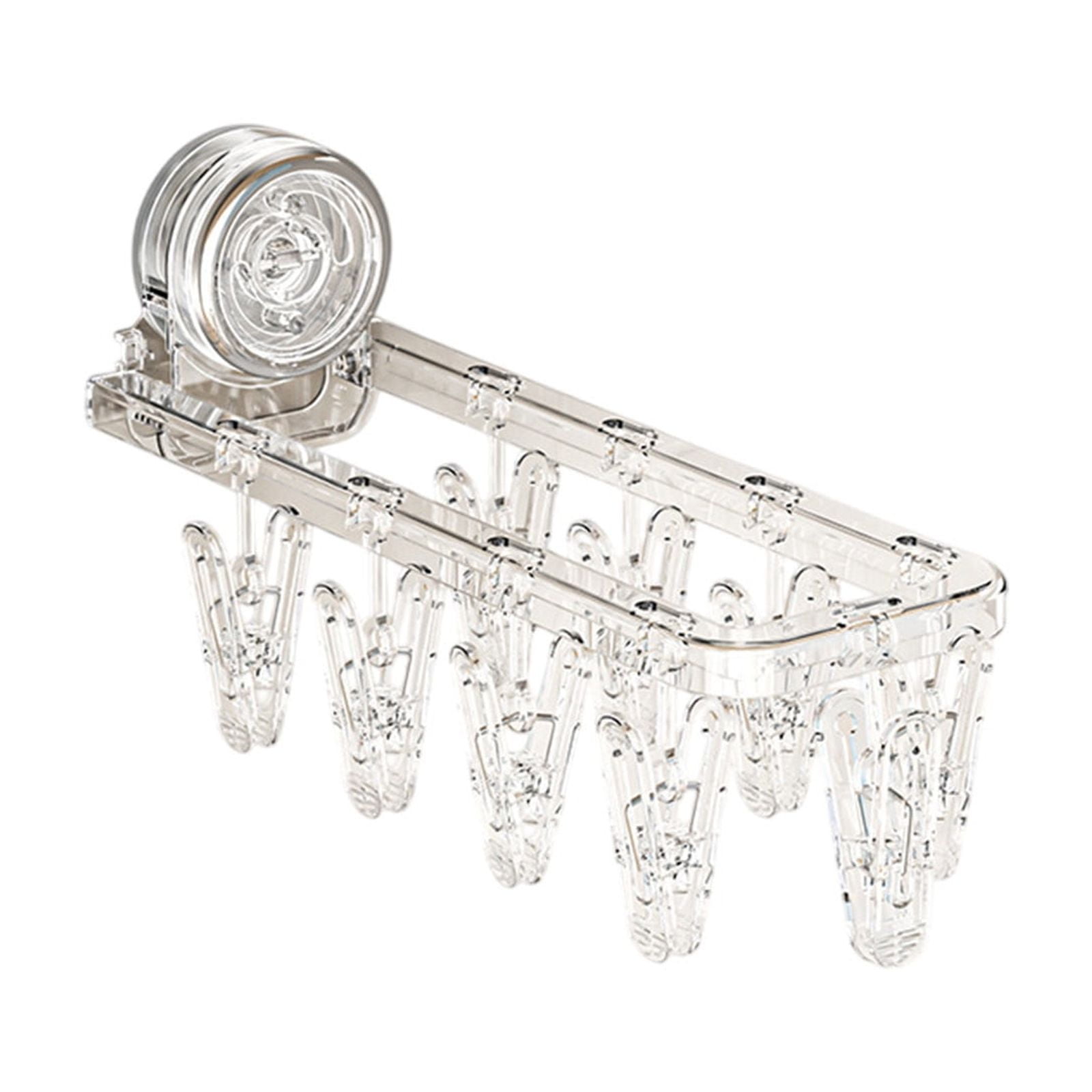 Clear Foldable Drying Rack, Sock Hanger, Laundry Organizer With 9 Clips ...