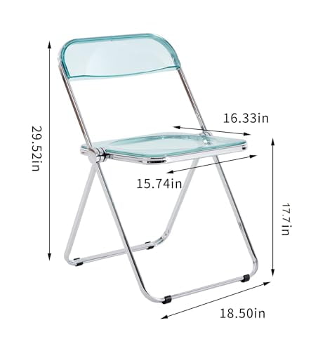 Clear Folding Chairs Set of 4 Crylic Folding Chairs Foldable Chair with ...