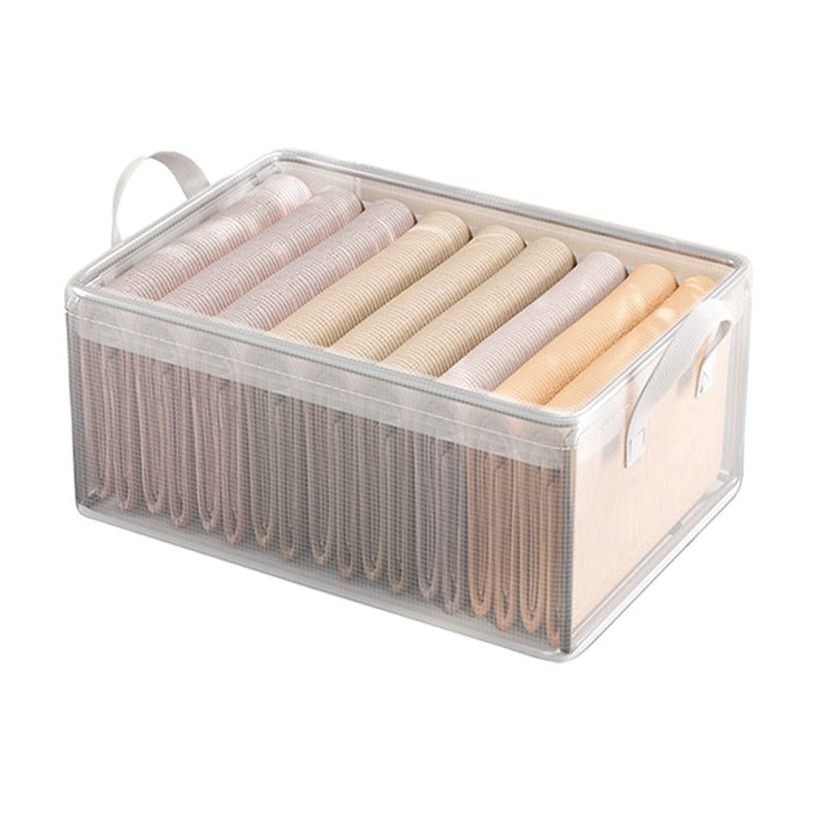Clear Folding Storage Bin PVC Clothes Organizer Box with Steel Frame ...