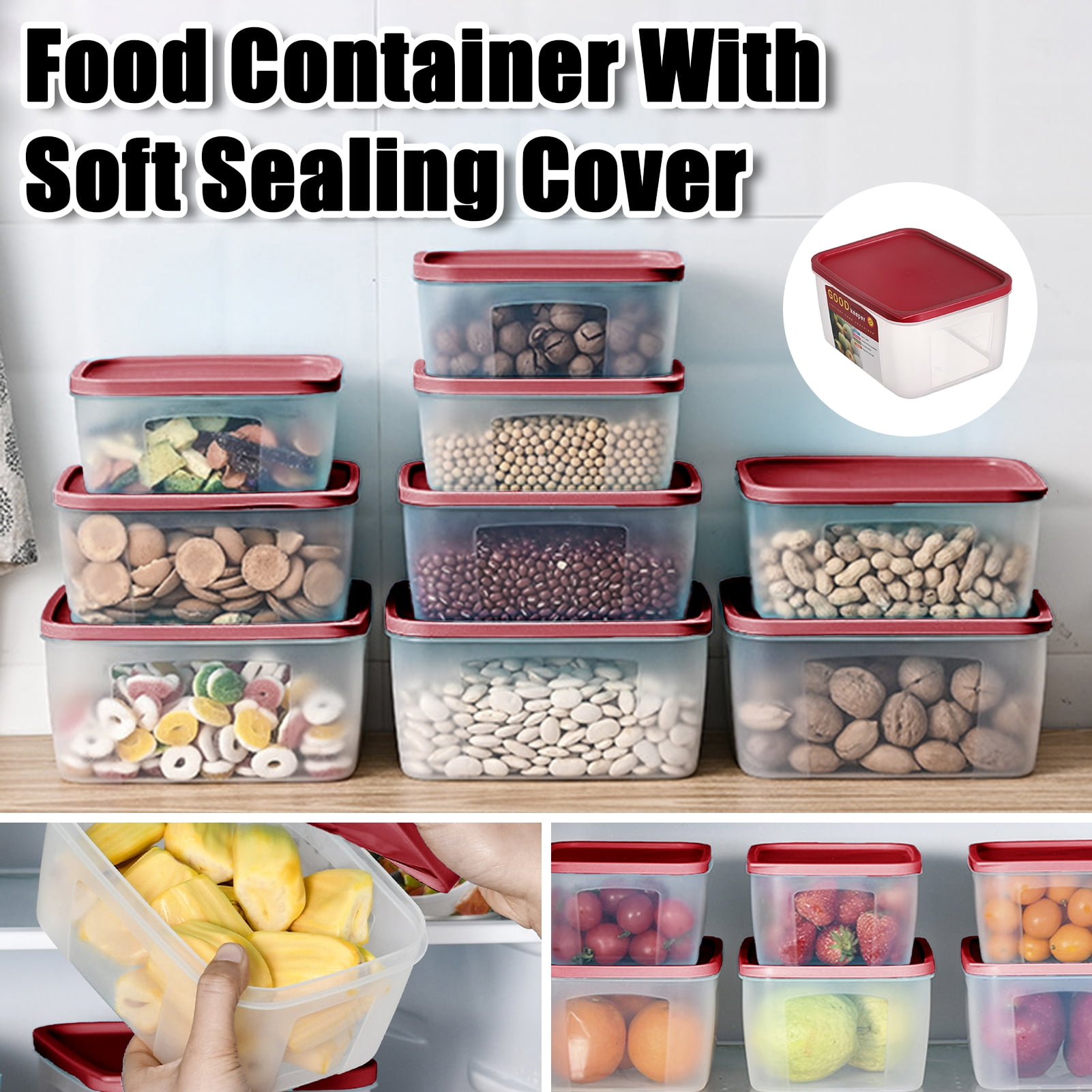 Clear Food Containers with Lid (2700ML): Microwave-Safe, Food-Grade ...