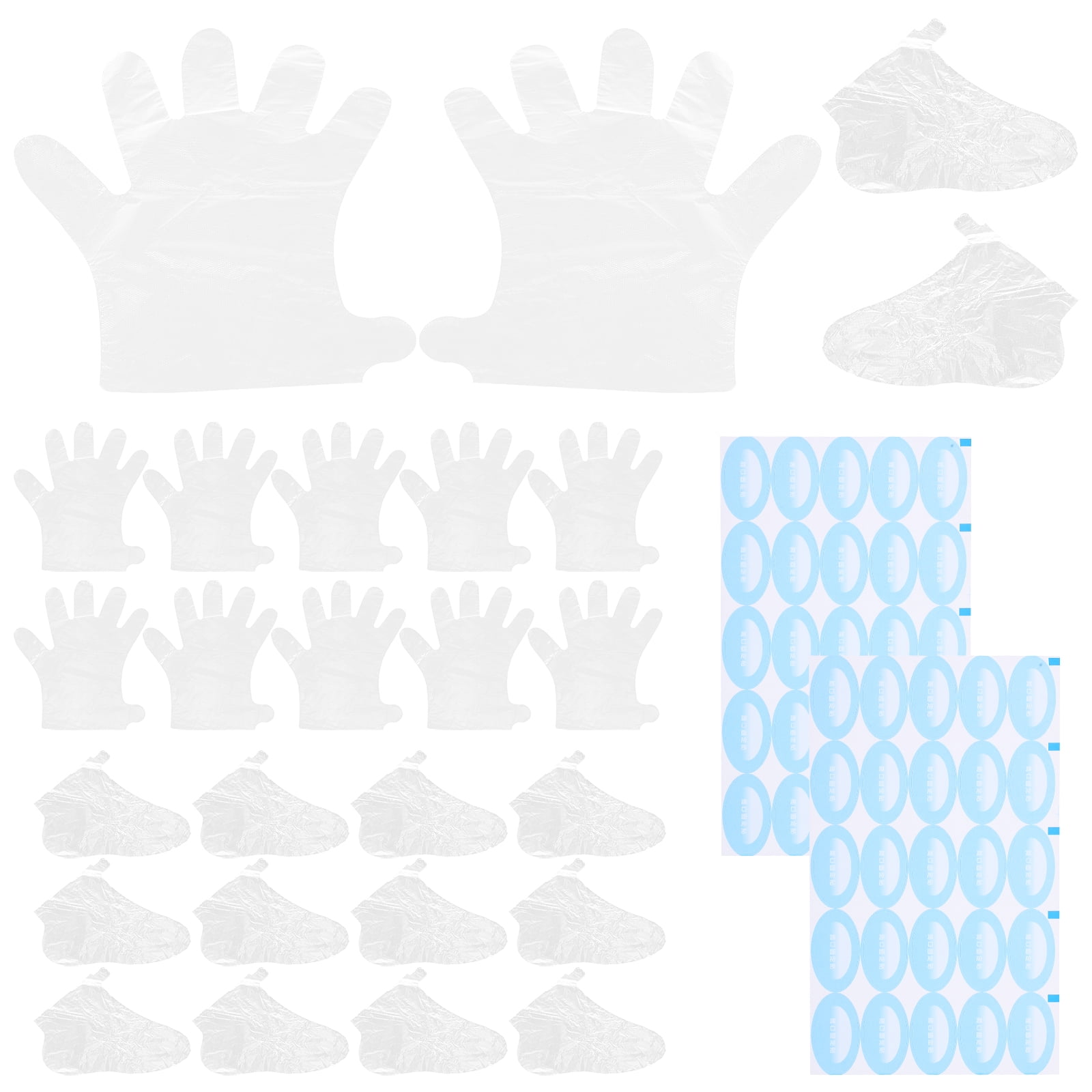 Clear Foot Gloves Moisturizing Disposable Mittens Paraffin Baths Single ...