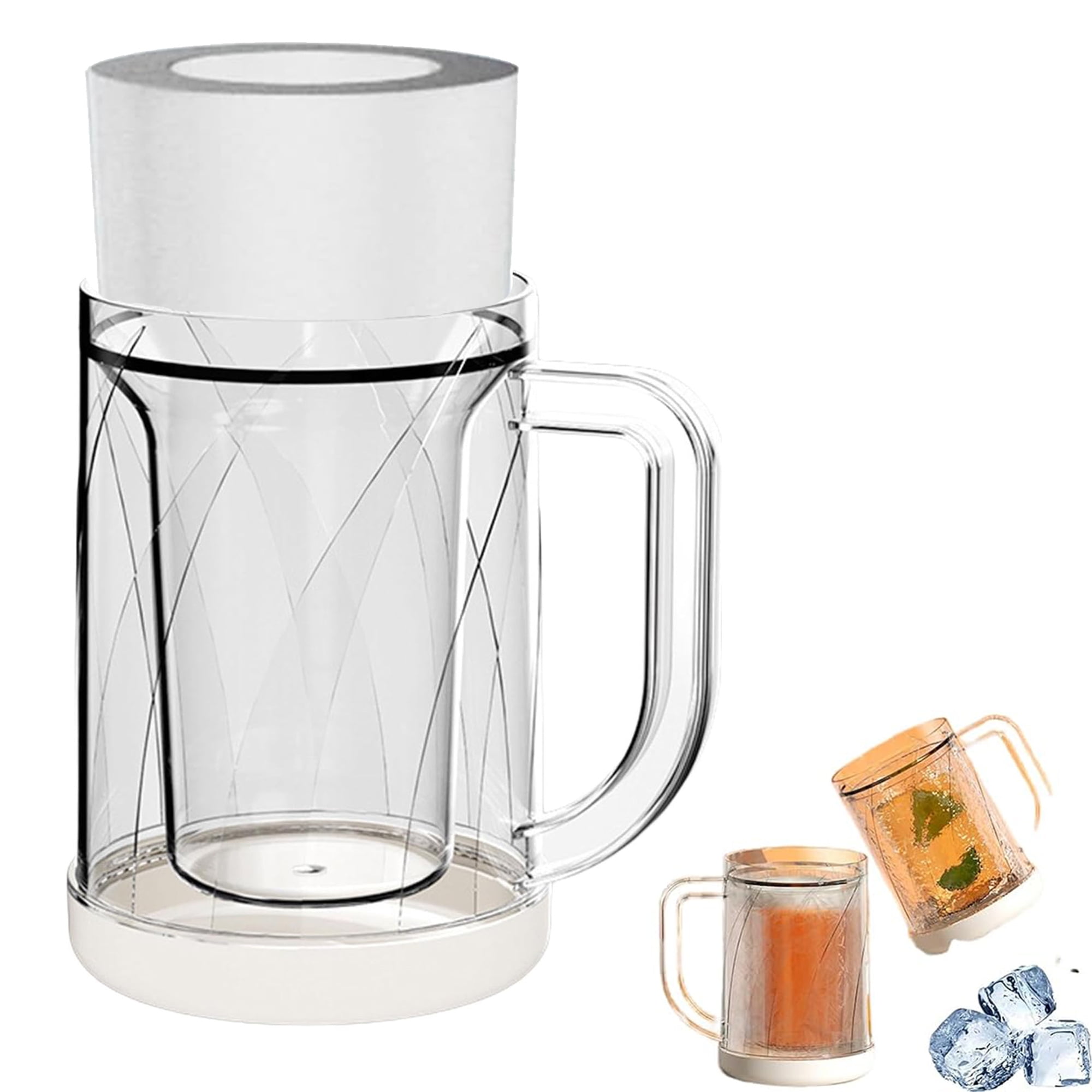 Clear Freezer Mug - Portable frozenn Beer Cup |clear Freezer Mug Lid ...
