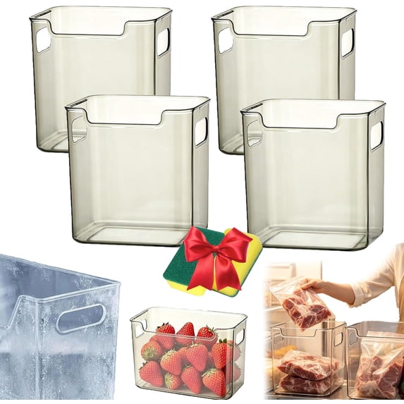 Clear Freezer Storage Bins,4pc Bottom Drawer Freezer Storage Bins ...