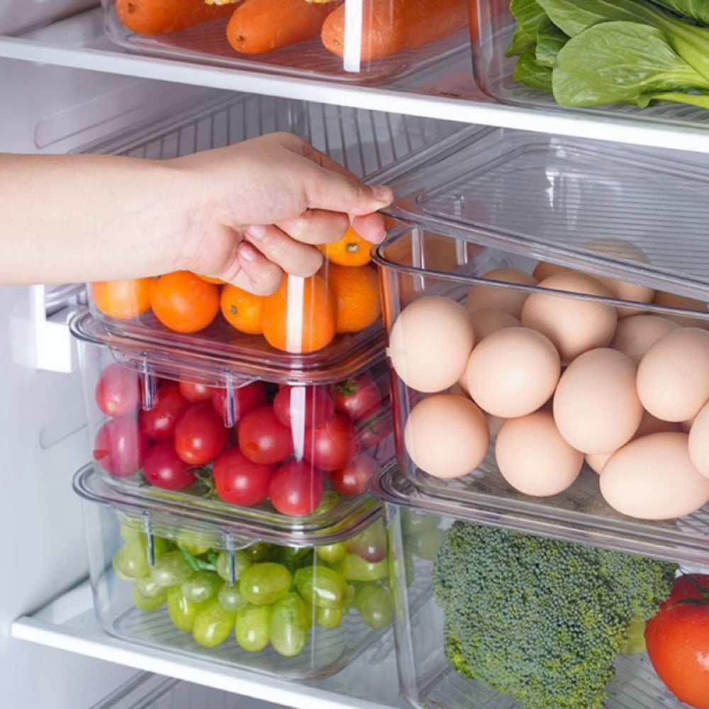 Clear Fridge Drawers Pull Out Stackable Refrigerator Drawer Organizer ...